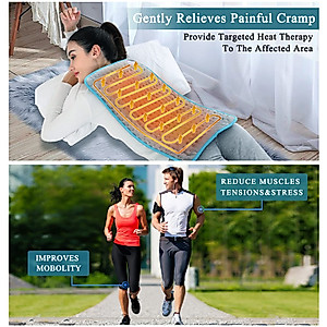 Heating Pad - Electric Heating Pad for Back Pain Relief, Fast-Heating Super Soft Fabric Heating pad for Cramps, 6 Heating Settings, Auto Shut Off, Machine Washable, Gitfs for Mother's Day 12x24''