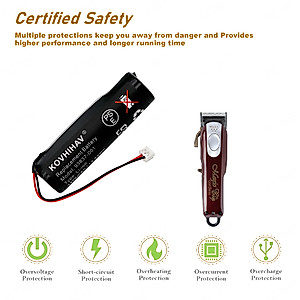 Replacement Battery for 93837-001 Wahl Cordless Magic Clip Designer Sterling 4 Super Taper Cordless 3400mAh