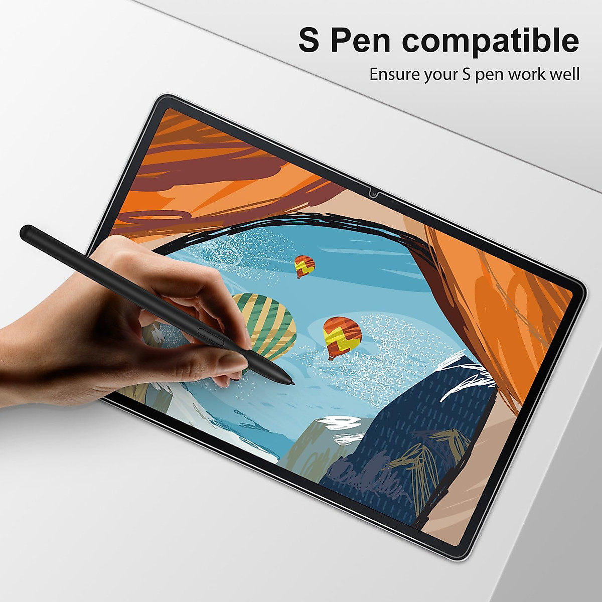 SPARIN 11 inch Screen Protector for Samsung Galaxy Tab S9 FE/Tab S9/ Tab S8/ Tab S7, 3 Pack 9H Tempered Glass Compatible with S Pen, Anti-Scratches and Case Friendly