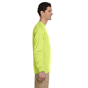 Jerzees 100% Polyester Moisture-Wicking Long-Sleeve T-Shirt, XL, SAFETY GREEN