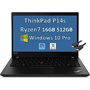 Lenovo ThinkPad P14s 14" FHD Touchscreen (AMD 8-core Ryzen 7 Pro 4750U (Beat i7-10750H), 16GB RAM, 512GB SSD) Mobile Workstation Business Laptop, Backlit, Fingerprint, WiFi 6, Win 10 Pro / 11 Pro