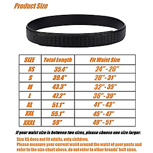 TACNEX Mechanics Belt Buckleless No Scratch Leather Belt Metal Free Tactical Duty Under Belt 1 3/8" Wide L