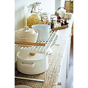 YAMAZAKI home Wired Organizer Rack-Kitchen Storage Shelves, One Size, White - 3803