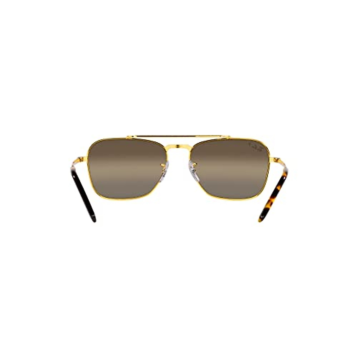 Ray-Ban RB3636 New Caravan Square Sunglasses, Legend Gold/Polarized Clear Gradient Dark Brown, 55 mm