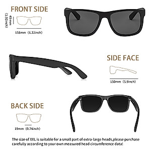 MAXJULI XXL Polarized BigSunglasses for Men and Women,UV400 Protection Rectangular Sun Glasses,Ideal for Driving Cycling and Running 8806（Grey+Blue）