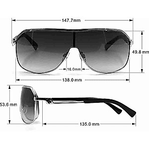 Southpole mens 5012sp Handsome UV Protective Metal Shield Sunglasses for Men Trendy Gifts Men 148 mm, Gold & Black, mm US