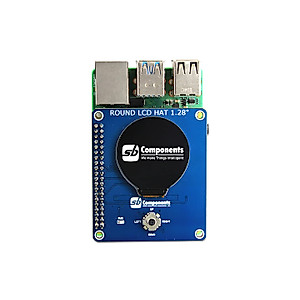 sb components Round LCD HAT for Raspberry Pi 4B/3B+/3B/2B/B+/A+/Zero and Zero W, 1.28inch Display, 240x240 Resolution, 65K RGB Colours Expansion Display Module for Raspberry Pi