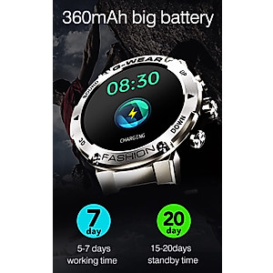 Military Smart Watch for Men Text and Call, 1.32'' AMOLED Fitness Tracker Watch Multi Sports Modes/Blood Pressure/SpO2/Heart Rate Monitor/IP68 Waterproof, Outdoors Sport Smartwatch for Android iOS