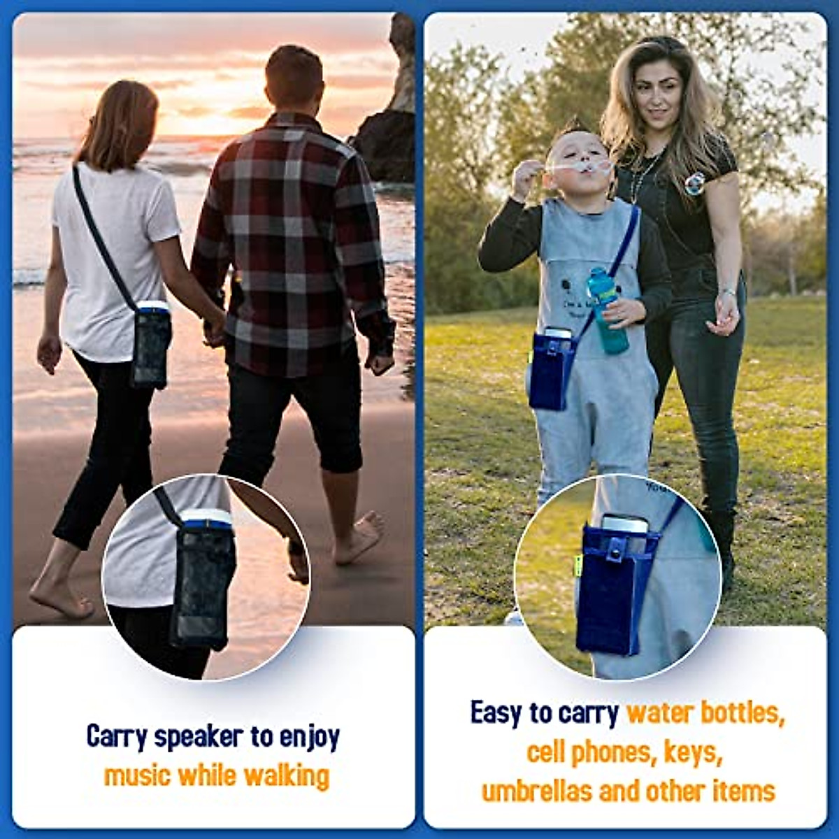 MZTUE Water Bottle Holder with Strap, 3-Pcs Premium Water Bottle Carrier With Strap Easy Clean, Lightweight Water Bottle Bag for Hiking, Walking, Travel, Cycling, Gym, Running