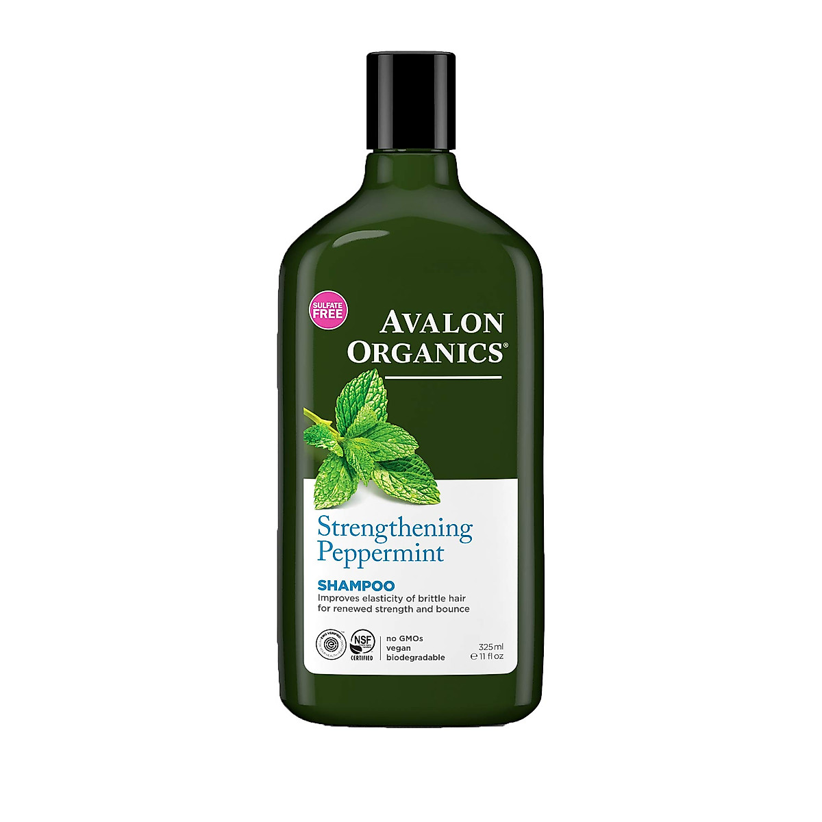 Avalon Organics Strengthening Peppermint Shampoo, 11 oz. (Pack of 3)