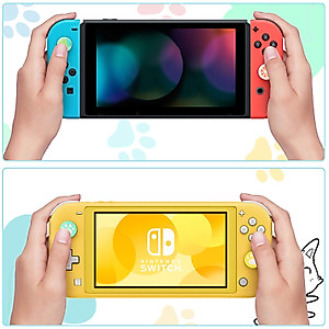 Skylety 36 Pcs Replacement Cute Cat Paw Flower Fruit Design Thumb Grip Soft Silicone Analog Stick Cover Compatible with at Dark Luminous Joystick Compatible with Switch, Switch Lite Joy-Con