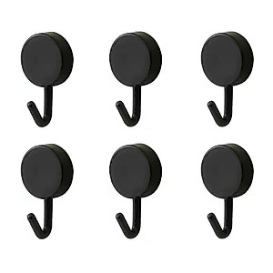 DHDestined Fateful 6 Pack Adhesive Hooks Cute Utility Hooks, Key Hooks for Wall Decorative, for Hanging Hat, Towel, Key, Towel Hook Wall Mount for Home, Kitchen, Bathroom, Office(Black)