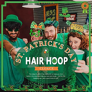 JEWEKY St Patrick's Day Headband Shamrock Clover Headpiece Irish Day Headband Festive Holiday Hair Accessories for Women (Style 3)