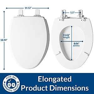 Mayfair Kendall Toilet Seat, Slow Close, Non Slip Heavy Duty Wood, Easy Clean, Elongated, Bone