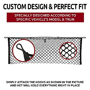 Envelope Style Automotive Elastic Trunk Mesh Cargo Net for Volvo S60 B5-2019-2025 - Premium Trunk Organizer and Storage - Luggage Net for Sedan - Car Organizer for Volvo S60 T8