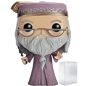 Harry Potter - Albus Dumbledore with Wand Funko Pop! Vinyl Figure (Bundled with Compatible Pop Box Protector Case), Multicolor, 3.75 inches