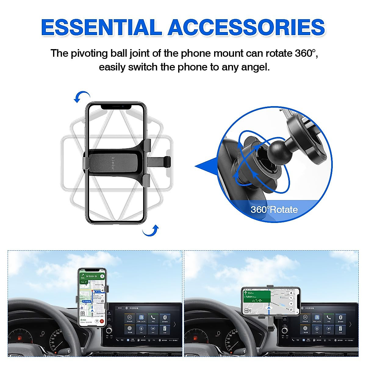 Autorder Custom Fit for Car Phone Holder 2022 2023 Honda Civic Accessories 9" Touchscreen Air Vent Screen Fixed Clip Cell Phone Mount Hands-Free 360 Degree Rotation
