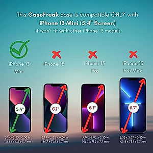 CASEFREAK 2-in-1 Clear Case i13 Mini with Magnetic Ring Mag-Safe Compatible Slim Protective Case + Screen Protector Anti-Fingerprint for iPhone 13 Mini (5.4")