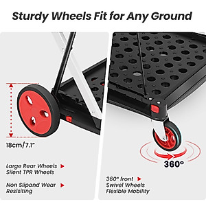 Multi Use Functional Collapsible Carts, Mobile Folding Trolley, Shopping Cart with Storage Crate, Portable Folding Cart, Shopping Cart Folding Trolley for Groceries, Home