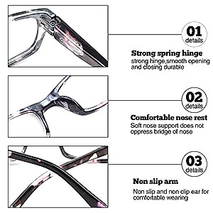 VIDEBLA 5 Pack Computer Reading Glasses Men and Women Anti Eyestrain Blue Light Blocking Glasses for Reading (5 Mix-2, 2.50)