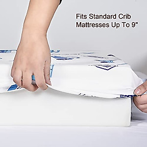 PHF Soft Car Crib Sheet Fitted, 2 Pack Silky Comfy Breathable Baby Sheets for Boys Girls，28x52x9in Fits Standard Crib and Toddler Mattresses, Cars