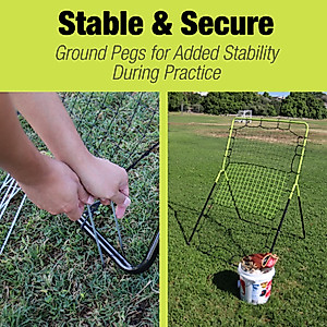 Elite Athletics Baseball, Softball and Lacrosse Rebounder Net - Multi-Angle Pitchback Net + Fielding Trainer - Bounce Back Net for Fielding + Throwing Practice