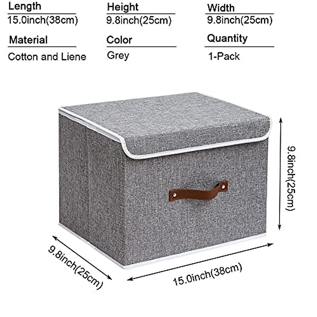 Yawinhe 2-Pack Large Storage Basket, Shelf Basket, Collapsible Storage Bin, Storage Baskets for Baby Clothes Toys Books Organizing