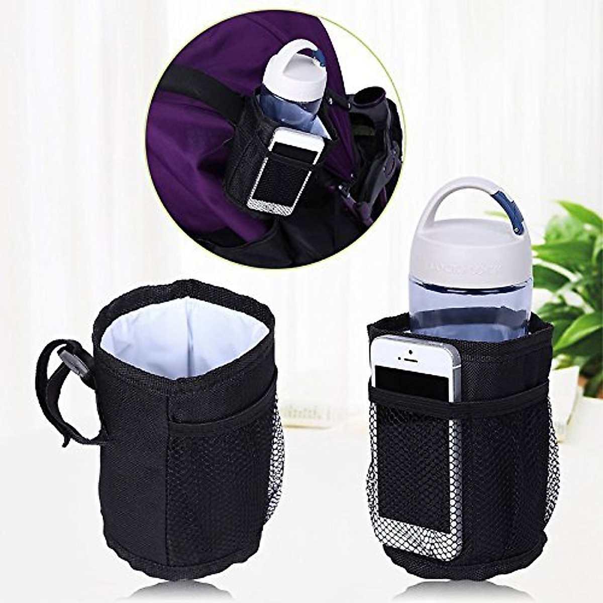 Ucity Stroller Cup Holder Buggy Pocket Organizer for Stroller, Wheelchair, Rollator and Walker