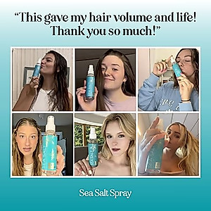 Volumizing Sea Salt Spray for Hair - Texturizing Beach Waves Spray & Hair Mist Curl Activator - Non Sticky Styling Beach Hair Spray for Men and Women with Nourishing Sea Kelp Extract and Argan Oil 8oz