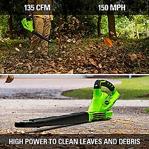 Greenworks 40V (150 MPH / 130 CFM) Cordless Leaf Blower, 2.0Ah Battery and Charger Included