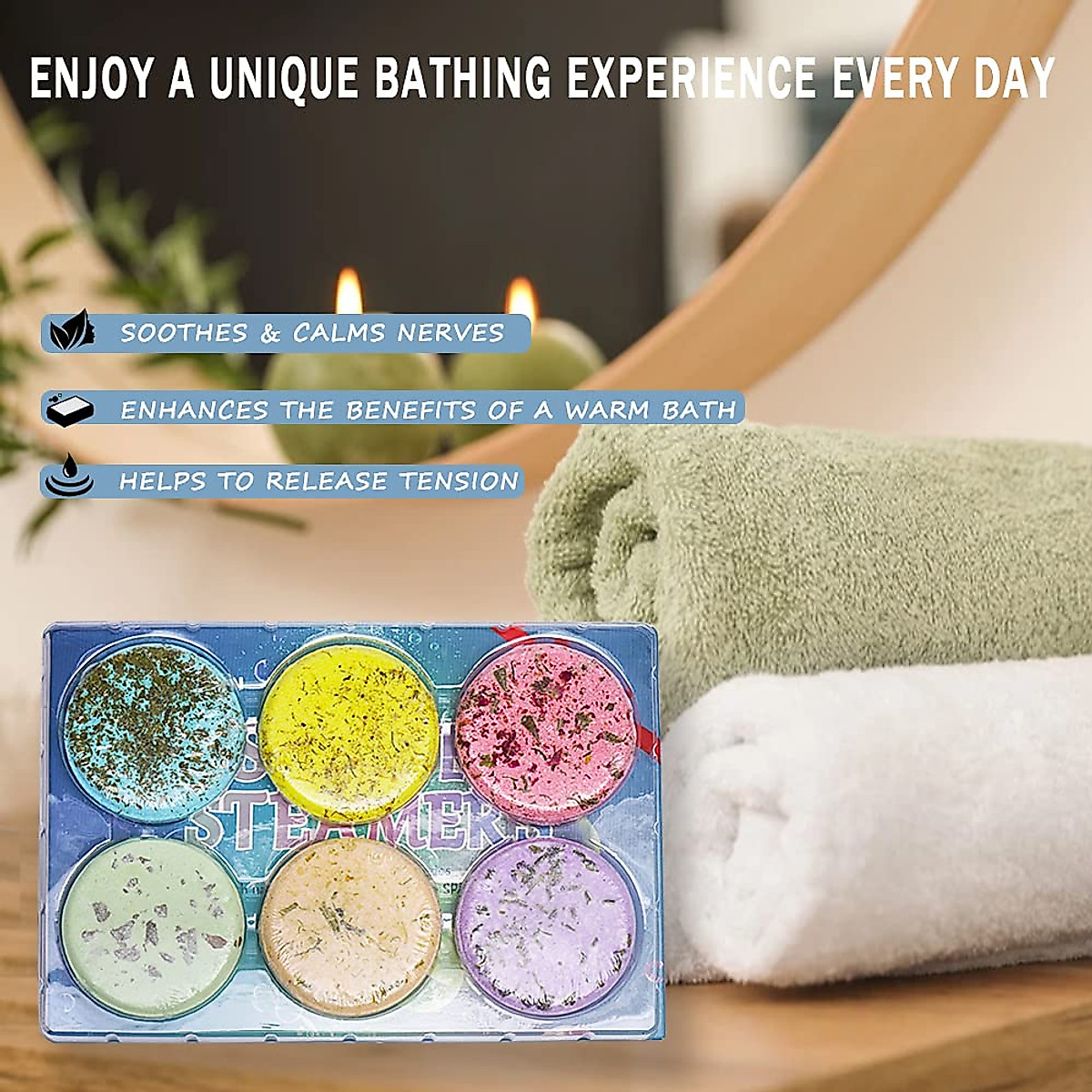 Shower Steamers Gift Set of 6 for Women Men