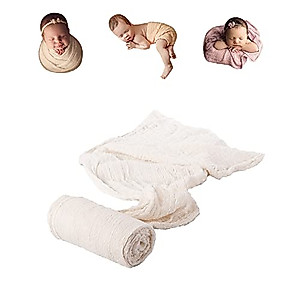 RUZHILING Newborn Baby Photography Stretch Wrap Newborn Photo Blanket Newborn Photography Props for Boy Girl Photoshoot Swaddle (White)