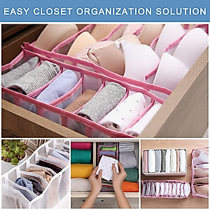 uxcell 2pcs Underwear Sock Organizer, Wardrobe Storage Organizer Foldable Drawer Divide Storage Box for Clothes, Socks, Underwear, White Orange