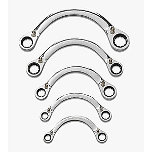 GEARWRENCH 5 Pc. 12 Pt. Reversible Half Moon Double Box Ratcheting Wrench Set, Metric - 9850