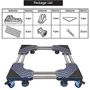 Mini Fridge Stand Universal Stand Base Adjustable Refrigerator Stand with 4 Strong Feet Washing Machine Pedestal Multi-Functional Base for Dryer, Load-Bearing up to 300 kg