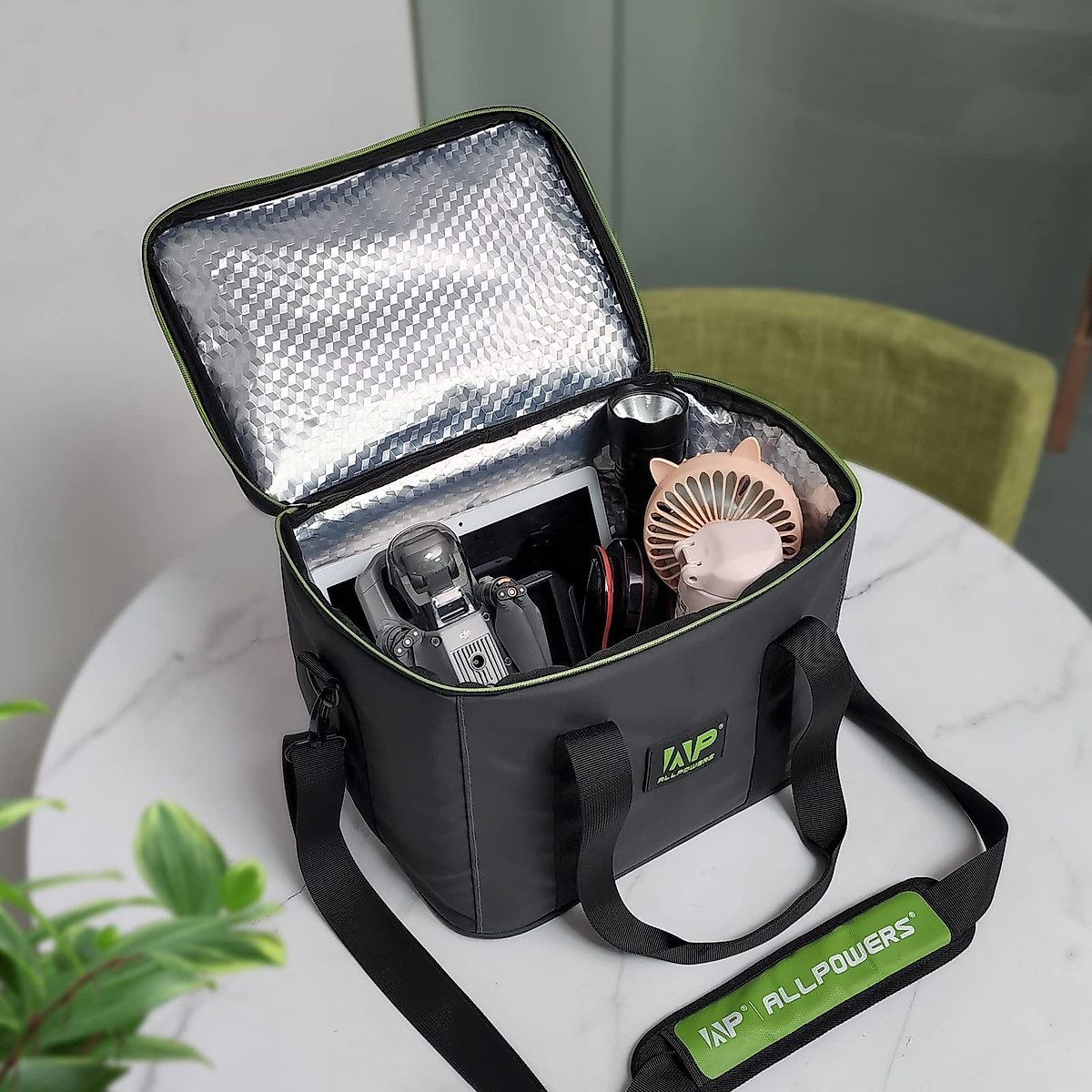 ALLPOWERS Portable Carry Bag for R600 Portable Power Station, Battery Case with Waterproof Compartment for Charging Accessories, Compatible with S300, Explorer 240, EB3A