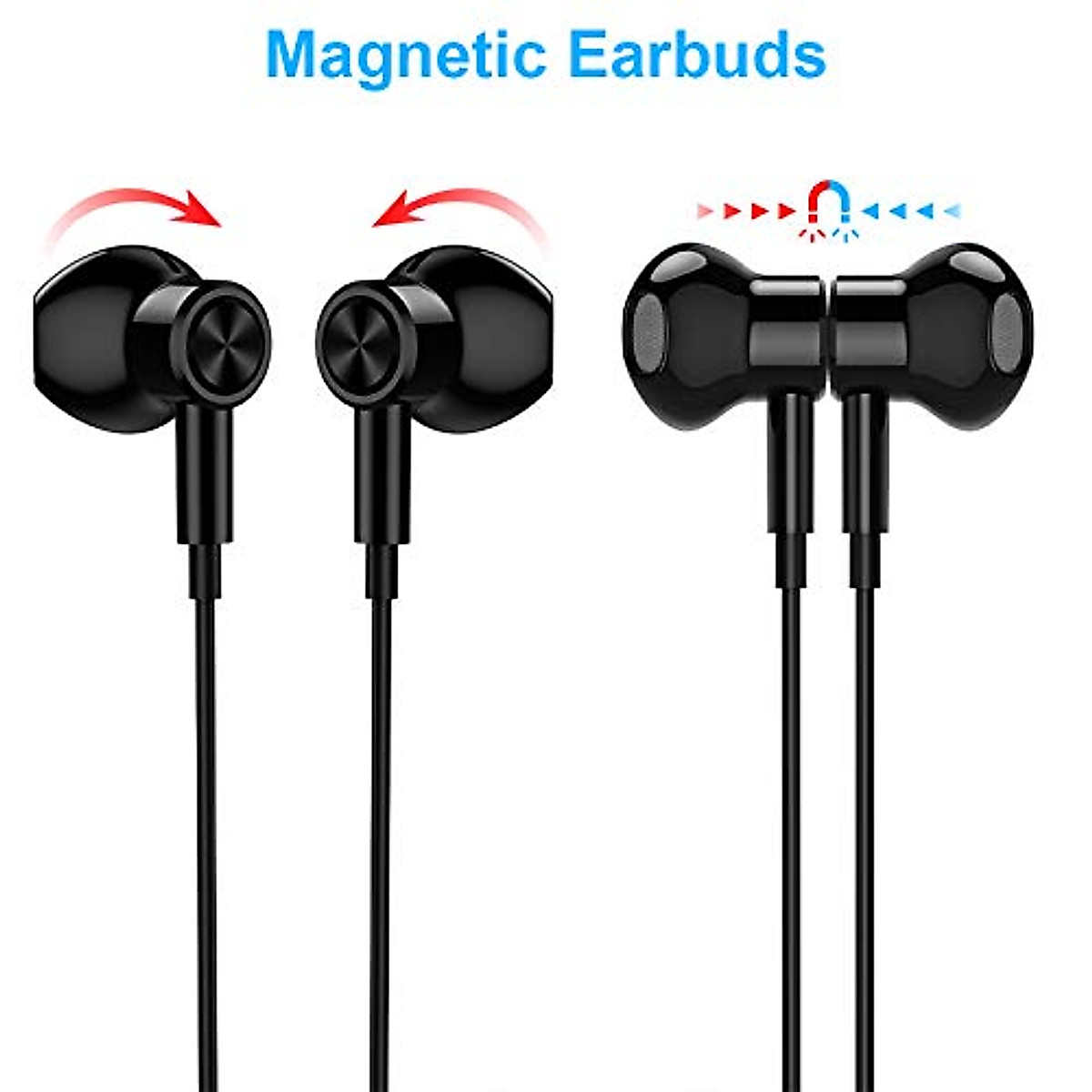 TITACUTE USB C Headphone for Samsung S22 Ultra S23 S21 S20 FE A53 Magnetic Wired Earbuds Noise Canceling Stereo in Ear Type C Earphone with Microphone for Galaxy Z Flip 4 3 Note 20 Google Pixel 7 6 6a