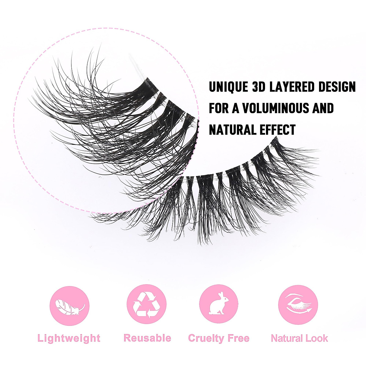 KSYOO False Eyelashes Cat Eye Lashes Wispy Lashes Clear Band V1 Russian Strip Lashes That Look Like Extensions D Curl Cat Eye Lashes Natural Look Faux Mink 3D Fluffy Russian Strip Eyelashes