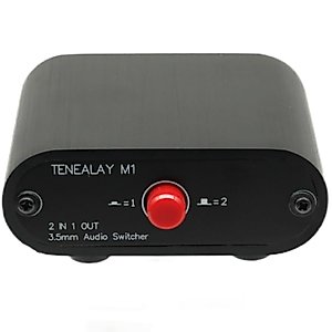 M1 2 in 1 Out 3.5mm Stereo Audio Switch aux switcher Speaker selector Splitter Box