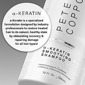 PETER COPPOLA A-keratin Smoothing Shampoo - Sulfate Free Shampoo Infused With Argan Oil, Avocado, And Hydrolyzed Keratin Smooths, Softens, & Hydrates Thick, Coarse, Frizzy Hair (10 Fl Oz)