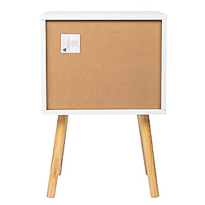 UDeuxff Nightstands,Bedside Table with 2 Drawers &Wood Legs,Wood Accent Table,Side Table End Table for Bedroom,Living Room,Dorm,Easy Assembly (1 Pack)