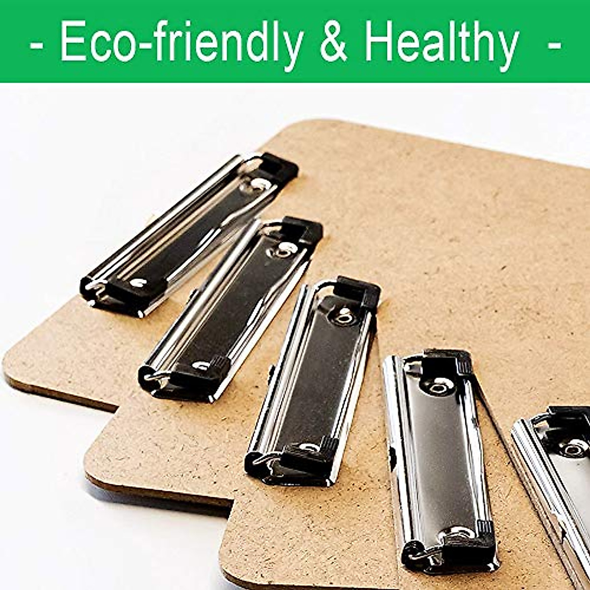 Clipboards,Set of 6 Multi Pack Clipboard, ECO Friendly Durable Wooden 9"x12" Hardboard | Holds 100 Sheets! with Strong Hangable Low Profile Clip | Standard A4 Letter Size Office Classroom Supplies