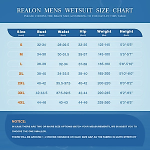 REALON Mens Wetsuit 5mm Neoprene Diving Suit Full Body Long Sleeve Front Zip Hoodie Thermal Wet Suits Winter Keep Warm in Cold Water for Freediving Spearfishing Scuba Snorkeling (5mm, 3X-Large)