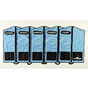 Organizables Children's Hanging Clothes Organizer, Boys Standard Weekday Set, Blue