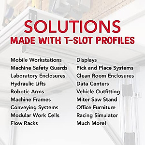 8020, 1010, 10 Series 1 Inch x 1 Inch T-Slotted Aluminum Extrusion DIY Extruded Linear Slot Bar Rail 80/20 (89" Long, Clear Anodize)