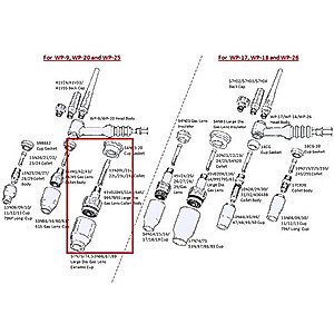 WeldingCity 5-pk 13NL-series Long Collet 13N22L (1/16") for TIG Welding Torch 9, 20 and 25 Series in Lincoln Miller ESAB Weldcraft CK Everlast