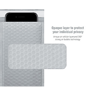 HBlife 50 Pcs Bubble Mailers, 6x10 Inches Self Seal Gray Poly Mailers, Padded Envelopes Shipping Bags Packaging for Small Business