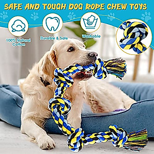 UPSKY Dog Rope Toy for Large Medium Dogs, Dog Chew Toy for Aggressive Chewers, Indestructible 3 Feet 5 Knots Rope Toy, Heavy Duty Tough Dog Toy, Interactive Tug of War Toy for Extra Large Dogs