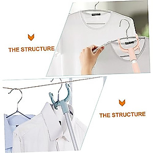 GARVALON 2pcs Clothesline Clothes Drying Clothes Reaching Rods Coat Hooks Heavy Duty Metal Hangers Clothing Racks for Home Reach Pole Telescoping Reach Sticks Adjustable Clothesline Rod Pp