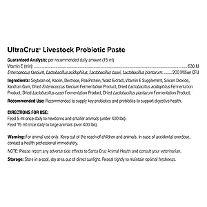 UltraCruz - sc-394582 Livestock Probiotic Supplement, 300 ml, Paste (20 Day Supply)